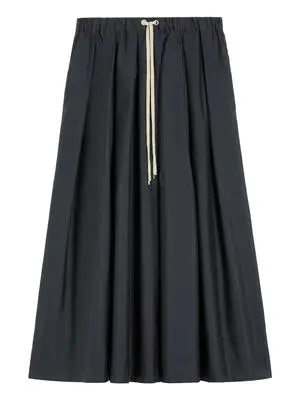 Max Mara Max Mara Pineta Drawstring Pleated Midi Skirt Navy Blue