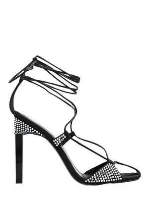 Attico Adele Embellished Open Toe High Heel Sandals - Black