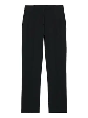Alexander McQueen Cropped Tailored Trousers In Grain De Poudre - Black