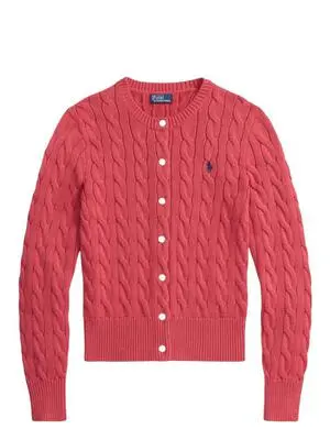 Polo Ralph Lauren Polo Ralph Lauren Cable-Knit Cardigan With Embroidered Logo Red