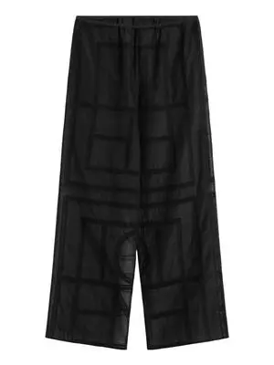 TOTEME Toteme Geometric Pattern Wide Leg Pants Black