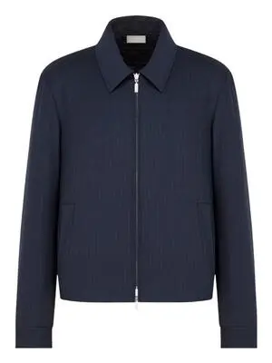 Dior Dior Reversible Quilted Cannage Zipped Jacket Blue