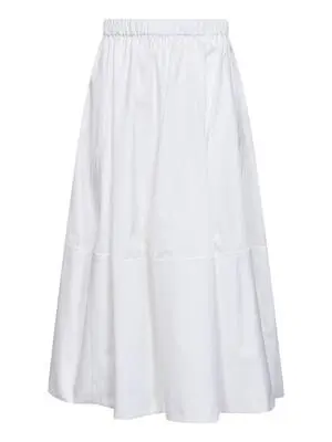 Co Tiered Gathered Midi Skirt - White