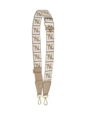 Fendi Multicolour Ff Jacquard Webbing Shoulder Strap - Nude