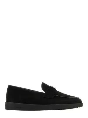 Prada Almond Toe Slip-on Loafers - Black