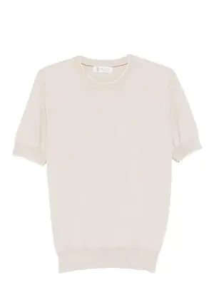 Brunello Cucinelli Short-sleeve Ribbed Jumper - Pink