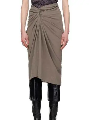 Dries Van Noten Knotted Jersey Midi Skirt - Multicolor