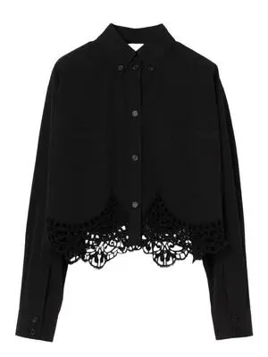 Burberry Lace-detailed Shirt - Black