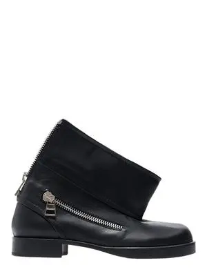 J.W.ANDERSON Biker Leather Ankle Boots - Black