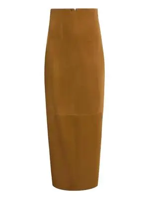 Khaite Suede Maxi Skirt - Toffee