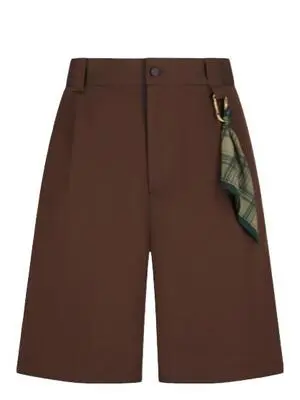 DARKPARK Wide-leg Bermuda Shorts With Ornament - Red
