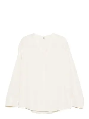 TOTEME V-neck Long Sleeve Blouse - White