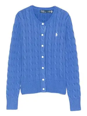 Polo Ralph Lauren Cable Knit Logo Cardigan - Blue