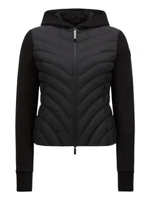 Moncler Padded Diagonal-quilted Zip-up Hooded Jacket - Black