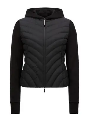 Moncler Padded Diagonal-quilted Zip-up Jacket - Black