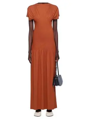 TOTÊME Toteme Short Sleeve Maxi Dress With Ribbed Detailing