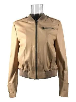 Sportmax Leather Bomber Jacket - Green