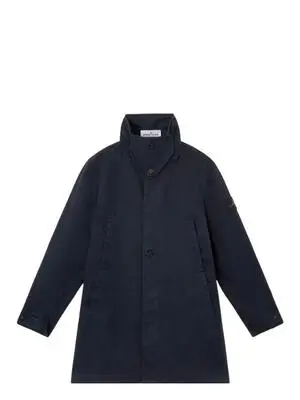 Stone Island Compass-badge Button-up Coat - Navy Blue