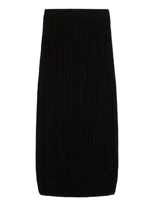 Max Mara Open-knit Cotton Skirt - Black