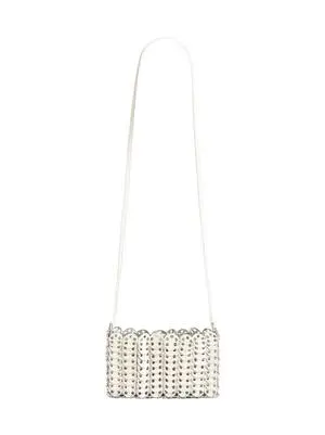 Rabanne 1969 Metallic-link Leather Cross Body Bag - White