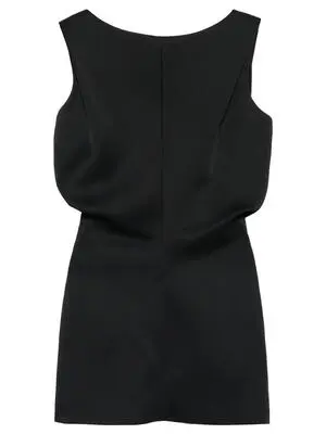 Khaite Round Neck Sleeveless Mini Dress - Black