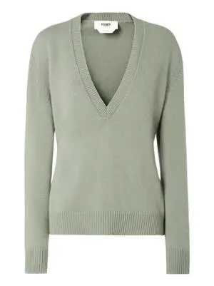 Fendi V-neck Cashmere Jumper - Green
