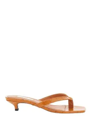 TOTEME Embossed Crocodile-effect Heeled Sandals - Brown