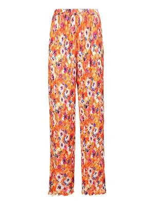 MSGM Floral Printed Pleated Trousers - Orange
