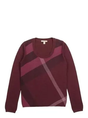 Burberry Round Neck Long-sleeved Pullover - Red