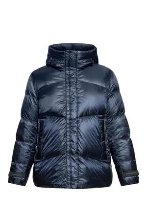 Woolrich High-neck Hooded Down Jacket - Navy Blue