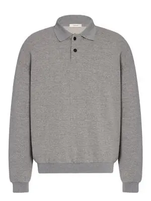 THE ROW Ry Buttoned French-terry Polo Shirt - Gray Blend