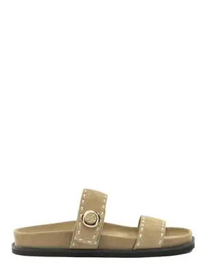 Tory Burch Romy Sport Slide Flat Sandals - Brown