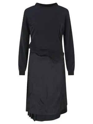 MAISON MARGIELA Long Sleeve Crewneck Dress - Black