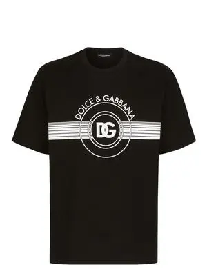 Dolce & Gabbana Dolce Gabbana Logo Printed Crewneck T-shirt - Black