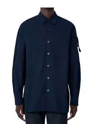 Dries Van Noten Button Down Poplin Shirt - Navy Blue