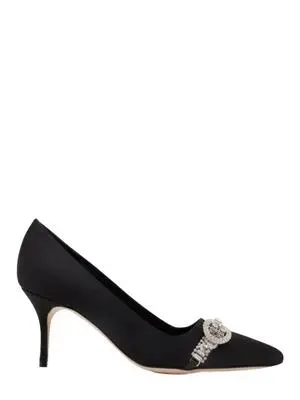 Manolo Blahnik Embellished Pointed Toe Pumps - Black