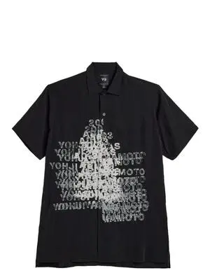 Y3 Placed Graphic Short-sleeve Long Shirt - Black