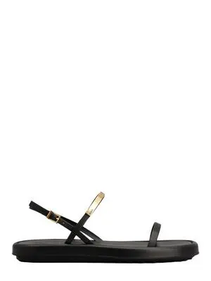 TOD'S Ankle Strap Sandals With Metal Detail - Black