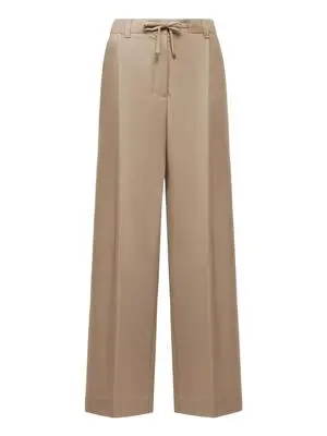 Moncler Wool Gabardine Tailored Pants - Brown
