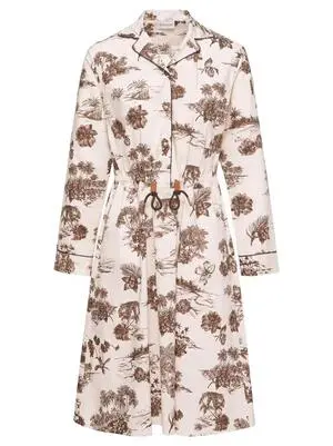 Moncler All Over Print Long Sleeve Dress - Nude