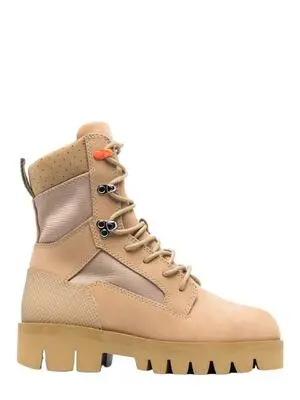 Heron Preston Panelled Lace-up Combat Boots - Nude