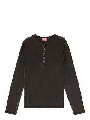 DIESEL® T Mind Long Sleeve Henley T-shirt - Black