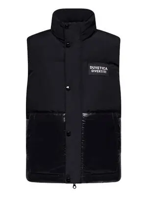 Duvetica Quilted Logo Down Vest - Black