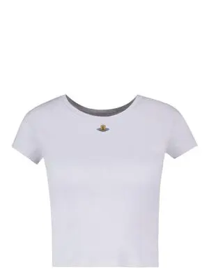 VIVIENNE WESTWOOD Orb Logo Cropped T-shirt - White