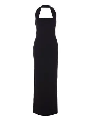 Solace Square Neck Halter Dress - Black