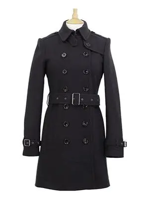 Burberry Logo Trench Coat - Black