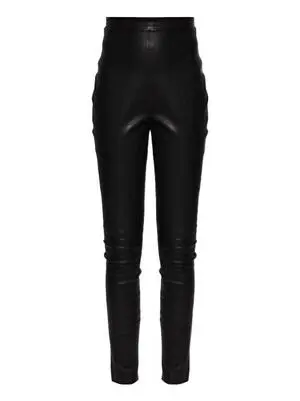 Balmain High-waisted Skinny Trousers With Gold Back Zipper - Black