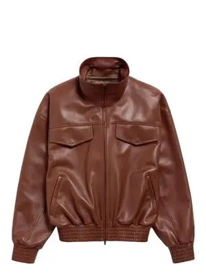 Balenciaga High Stand Collar Blouson - Chestnut