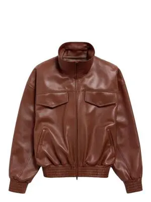 Balenciaga Balenciaga High Collar Zip-Up Jacket Chestnut