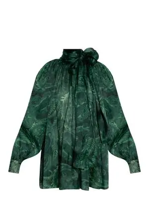 Etro All-over Patterned Bow Detailed Blouse - Green